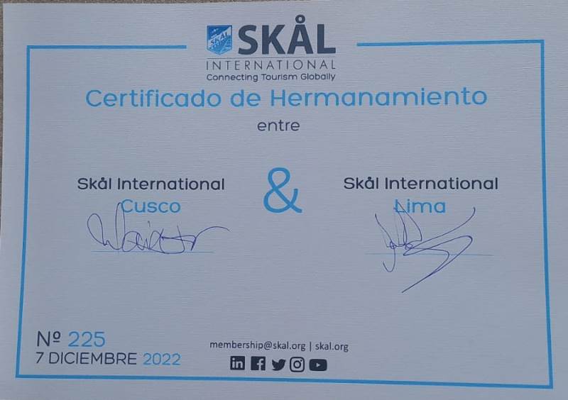 HERMANAMIENTO SKAL CLUB LIMA Y SKAL CLUB CUSCO : Turista MagazineDestinos